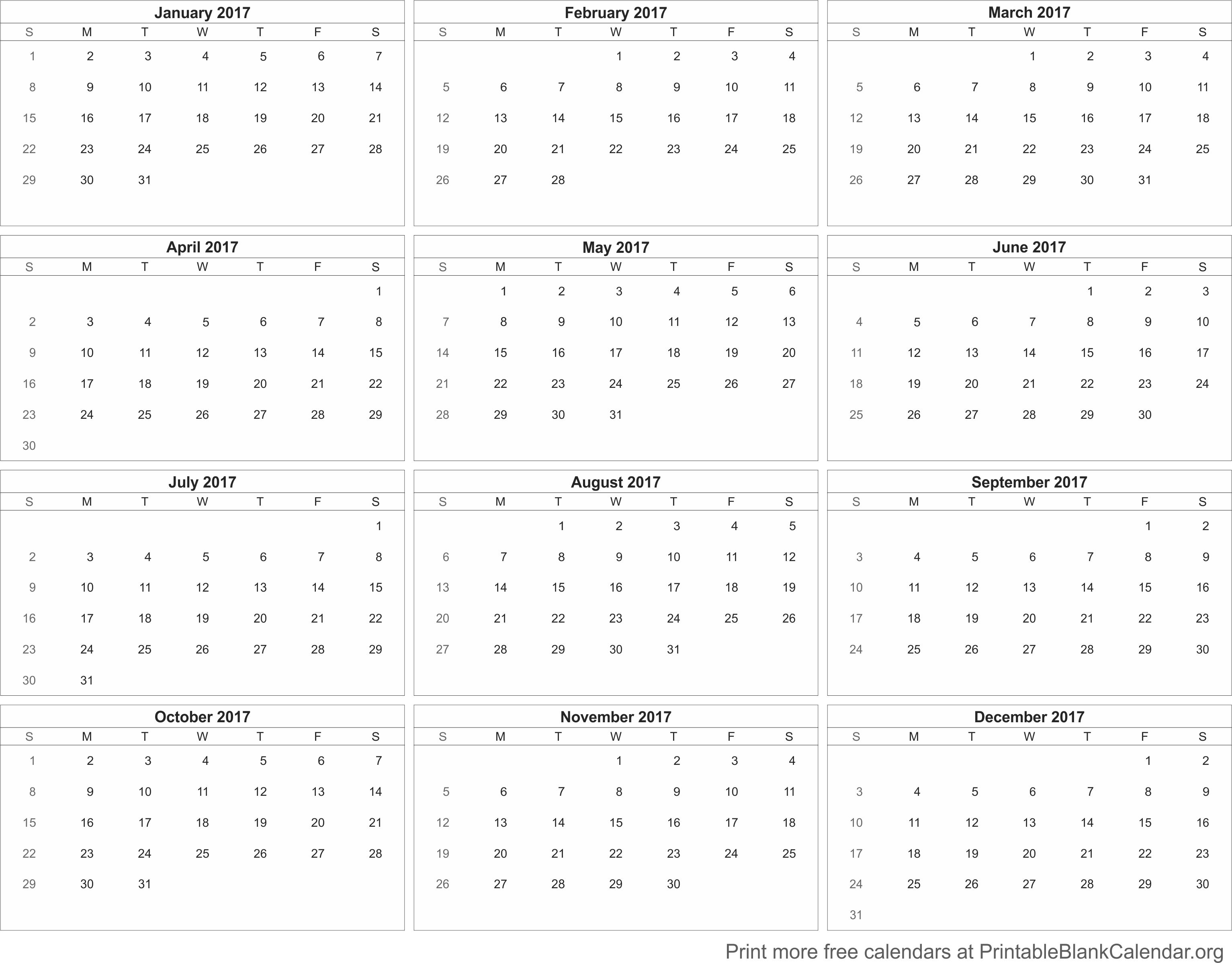 2018 Free Annual Calendar Template Printable Blank Calendar Org