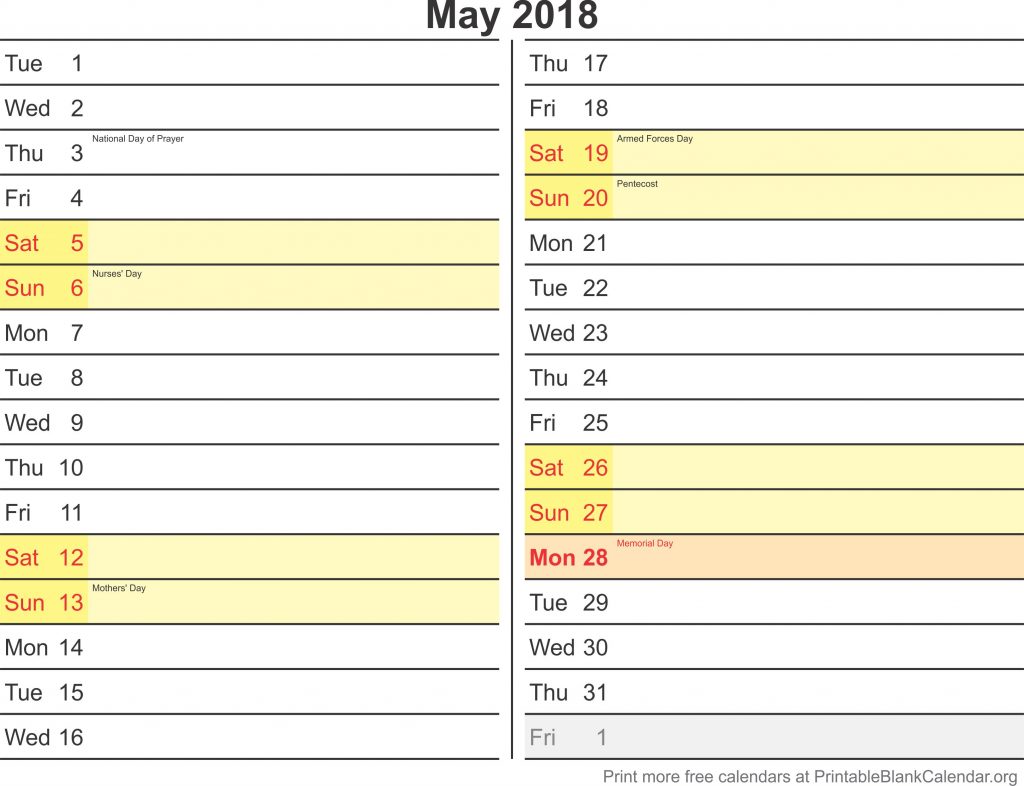 Zoom Calendar May 2018 Calendars VirginiaCreates
